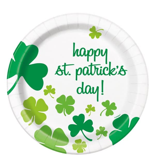 Rainbow Shamrock Paper Plates - Fun Party Supplies
