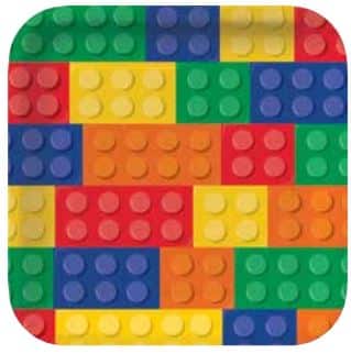 Block Party Square Paper Plates - Fun Party Supplies