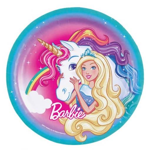 Barbie Dreamtopia Party Unicorn Paper Plates - Fun Party Supplies