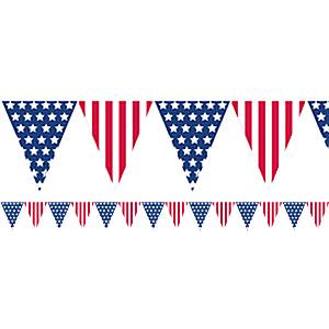 USA American Flag Plastic Bunting - Next Day Delivery