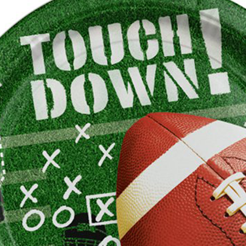 American Football Party Paper Plates, Touchdown Paper Plates