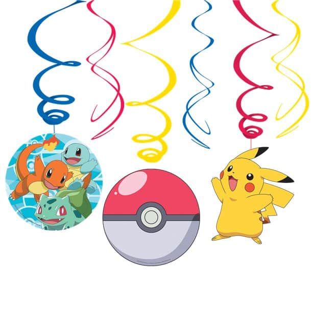 Pokémon Hanging Swirl Decorations - Next Day Delivery