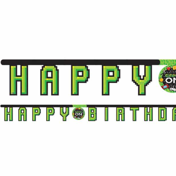 Buy Gaming Themed 'Happy Birthday' Banner - Next Day UK Delivery