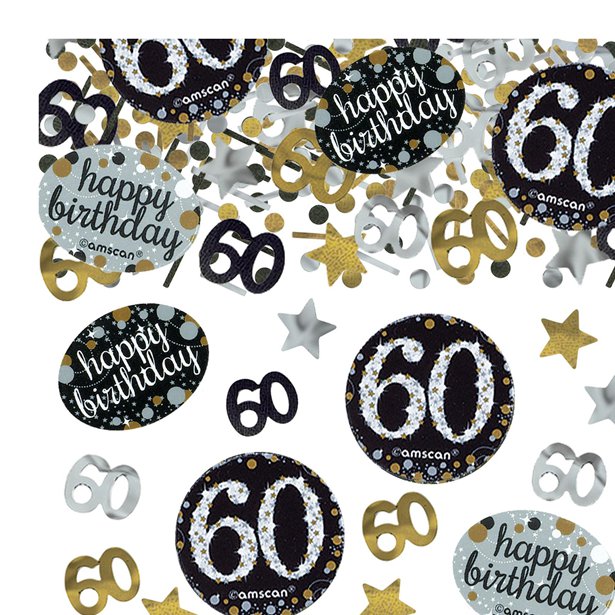 Sparkling Celebration Age 60 Confetti - 34g - Next Day Delivery