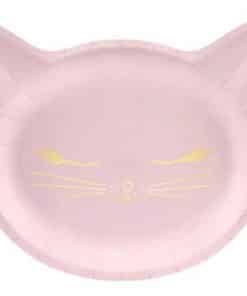 Meow Party Pink Cat Shaped Plates, Napkins & Cups - Next Day Delivery