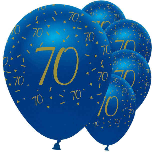 Navy & Gold Geode 70th Birthday Balloons & Party Decorations