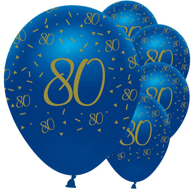 Navy And Gold Geode 80th Birthday Balloons Plates And Cups
