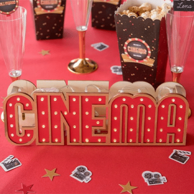 LED Cinema MDF Sign - Light Up Cinema Sign