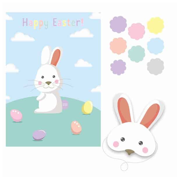 Pin the Tail on the Bunny Game & Easter Stickers - Next Day Delivery