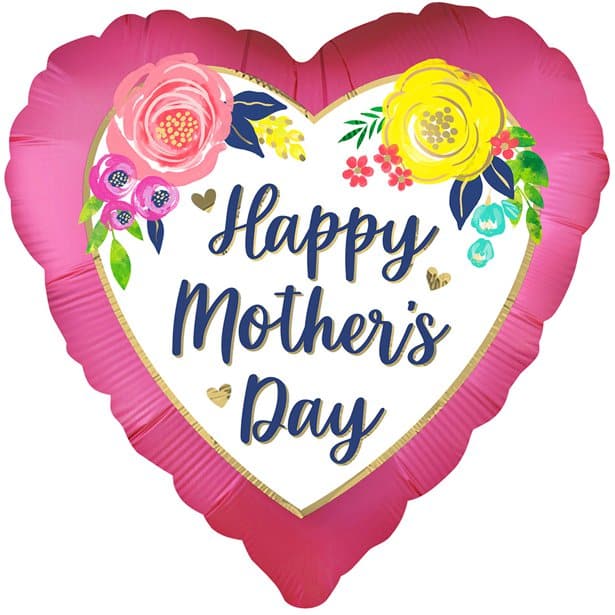 Floral Mothers Day Heart Balloon And Ts Next Day Delivery