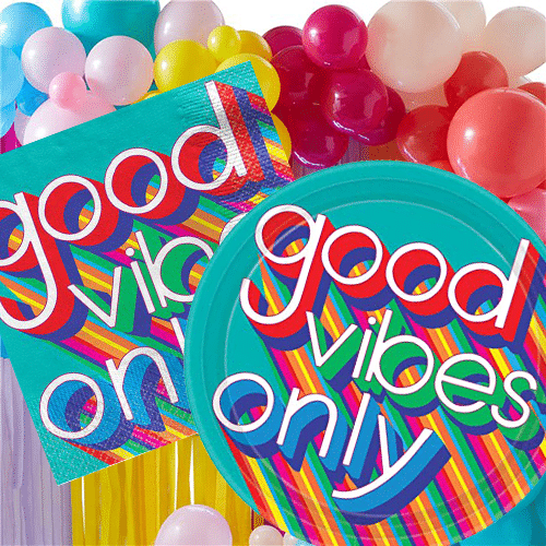 Good Vibes Party Decorations, Modern & Bright Party decorations,