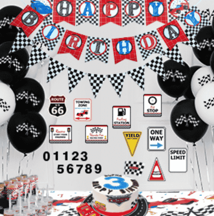 Racing Car Party Pack for 8 & Party Decorations - Next Day Delivery