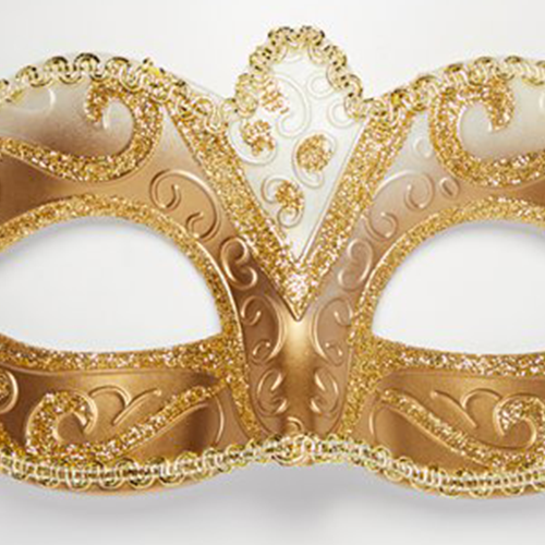 Gold Glitter Mask For Masquerade Balls - Next Day Delivery
