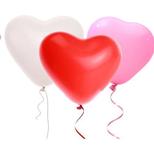 Heart Shaped Latex Balloons & Valentines Decorations