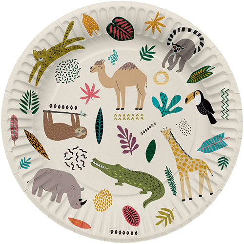 Zoo Themed Paper Plates, Zoo Animal Plates