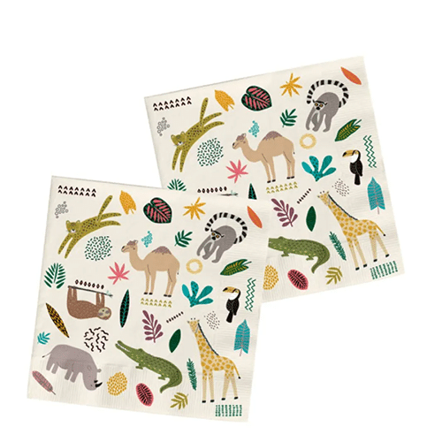 Zoo Themed Paper Napkins, Zoo Animal Napkins